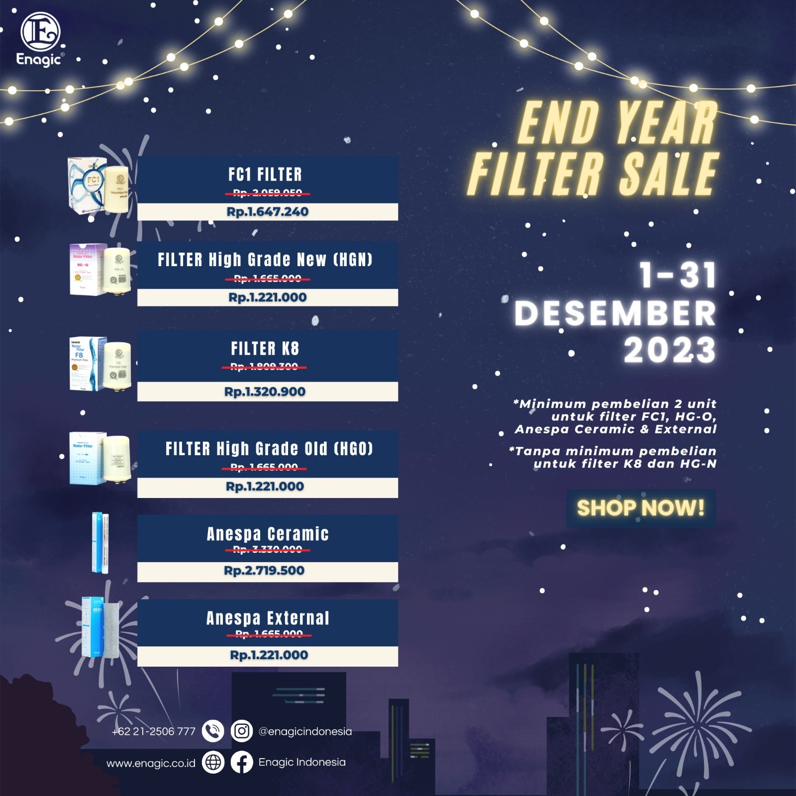 DECEMBER FILTER SALE !!! - Enagic Indonesia