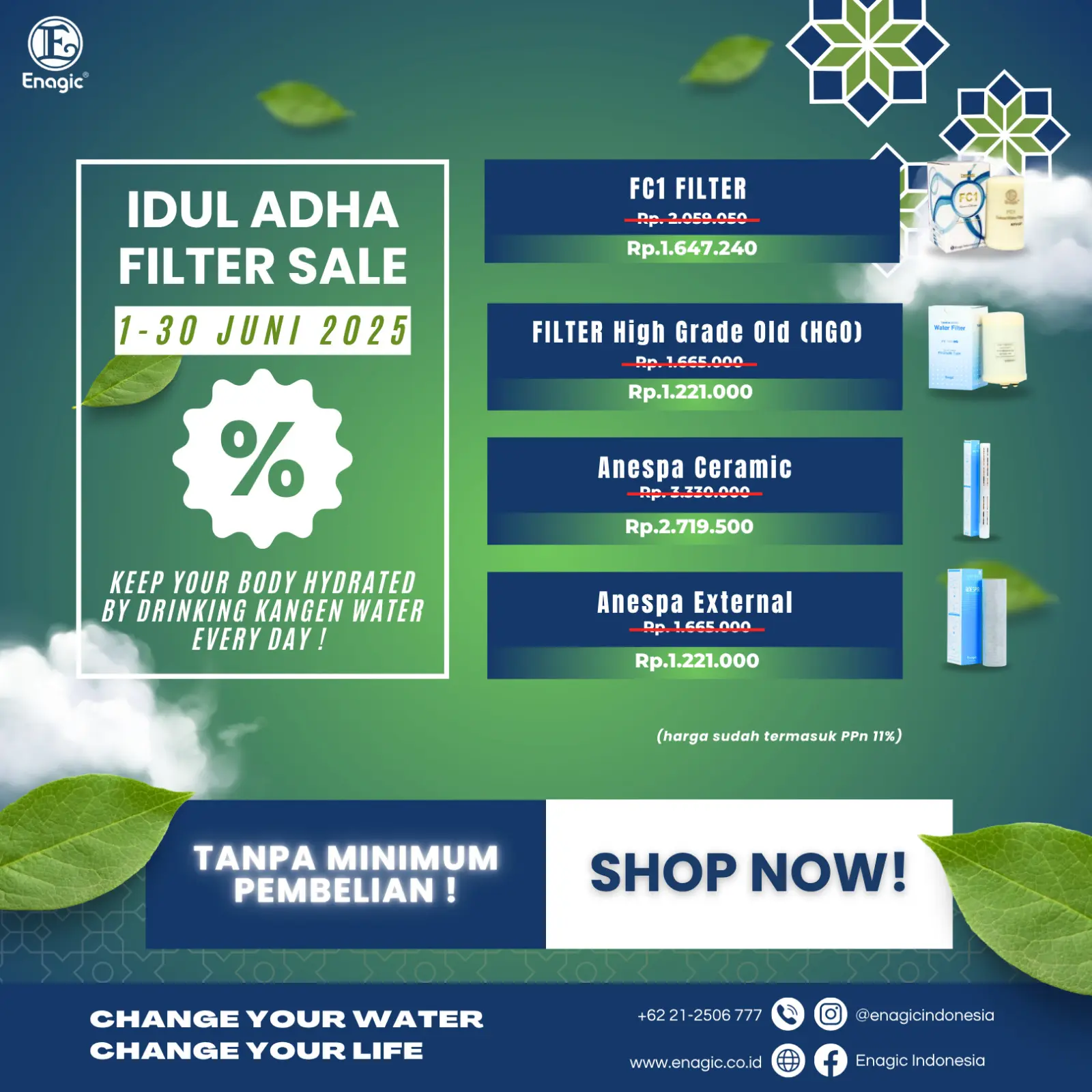 Idul Adha Filter Sale 1 - 30 Juni 2025 - Enagic Indonesia
